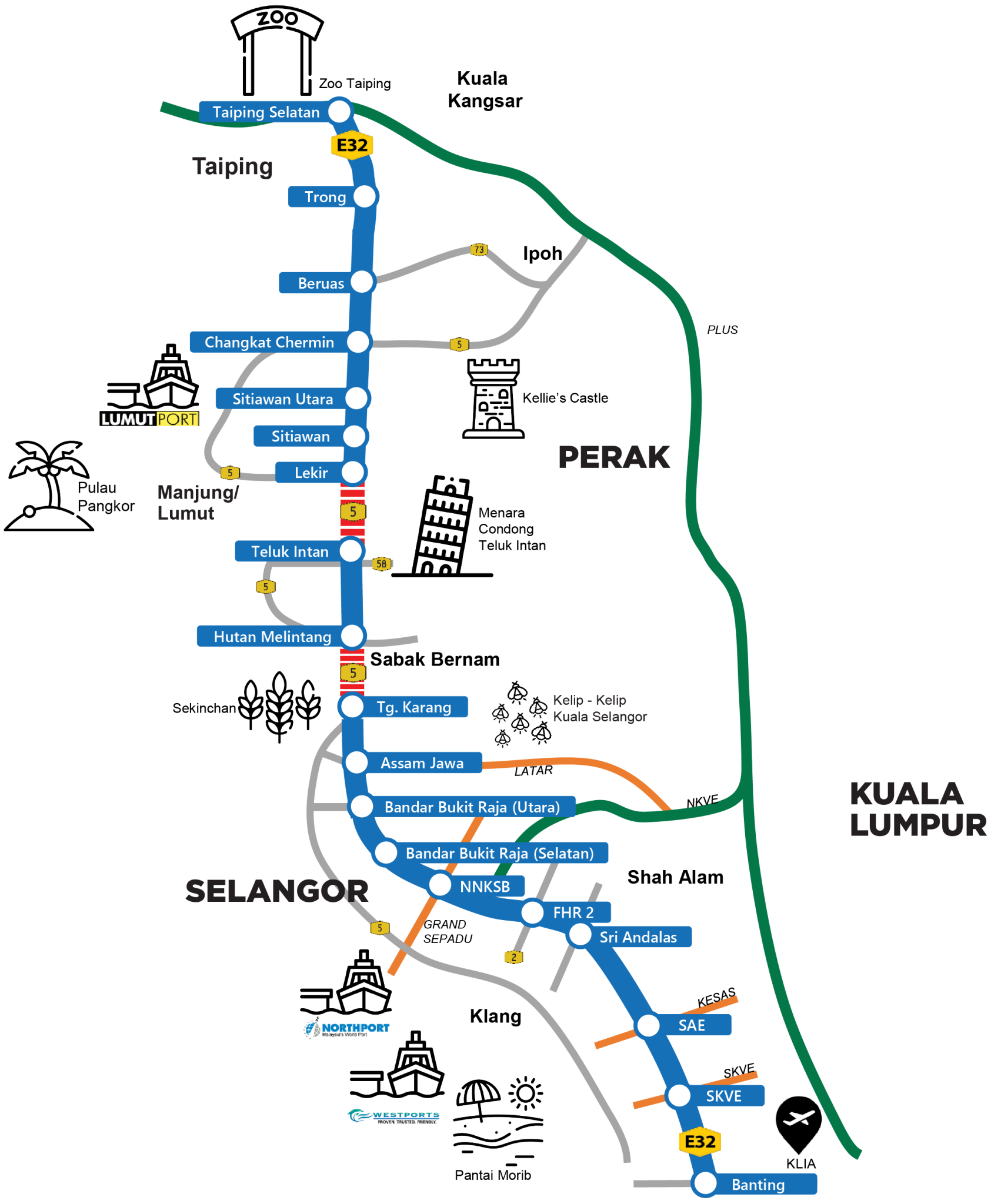 WCE Highway Map – West Coast Expressway Sdn Bhd